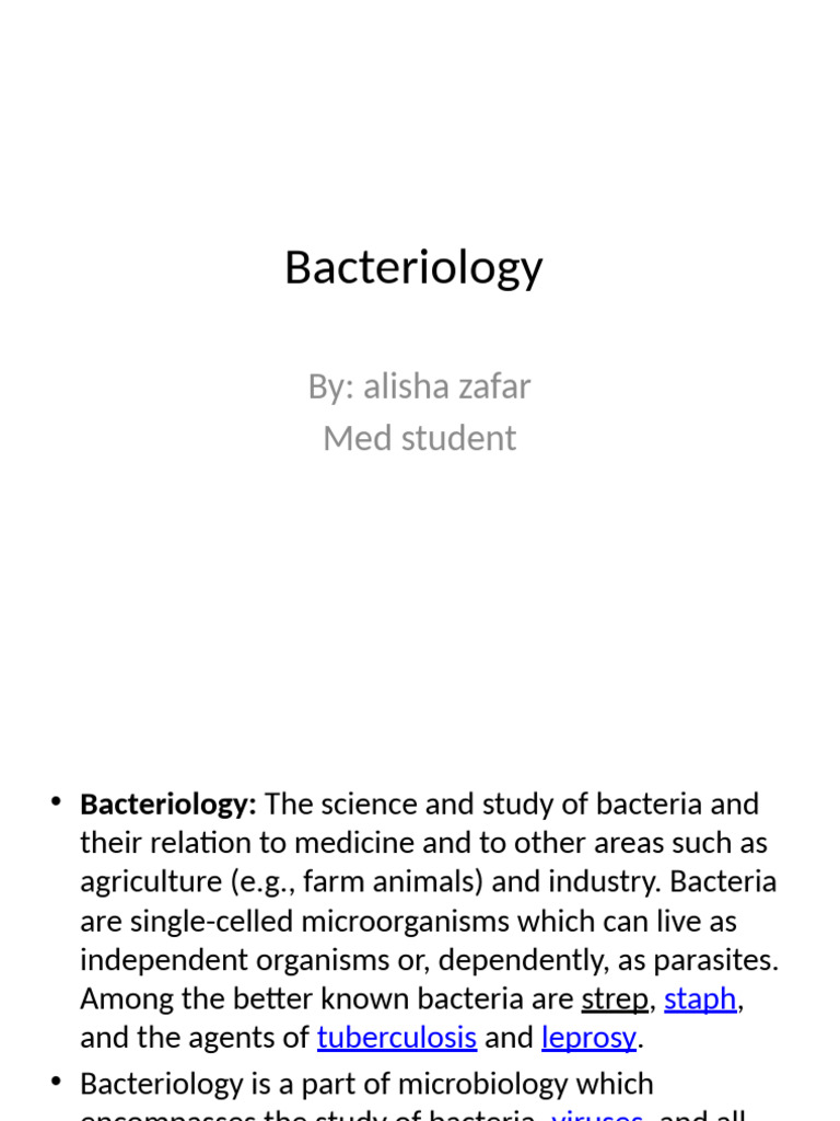 Bacteriology | PDF