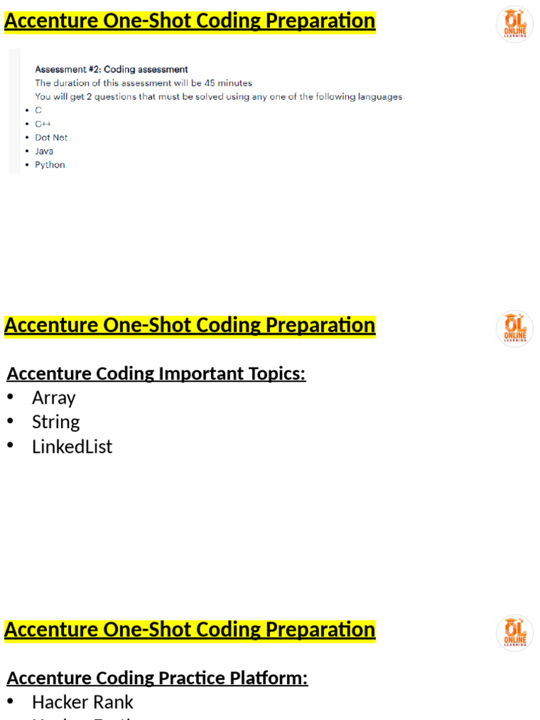 Accenture Coding Prep Guide | PDF | Integer (Computer Science) | String (Computer Science)