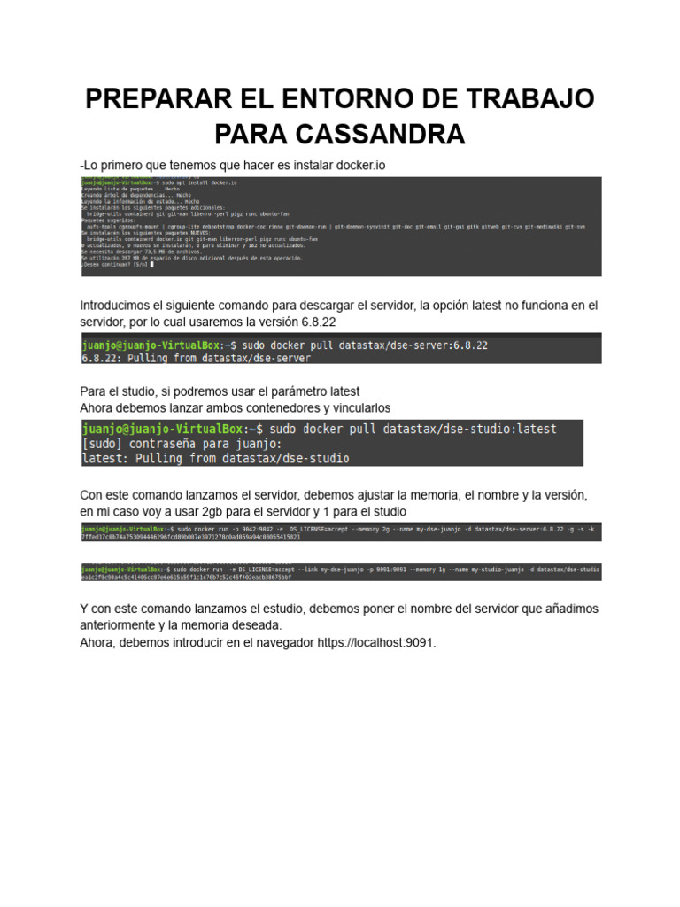 Configuración de Cassandra en Docker | PDF | Métodos y materiales de enseñanza | Informática