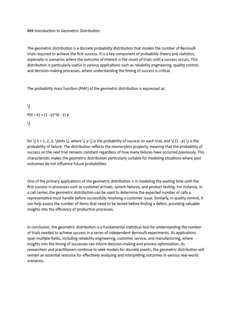 Understanding Geometric Distribution | PDF