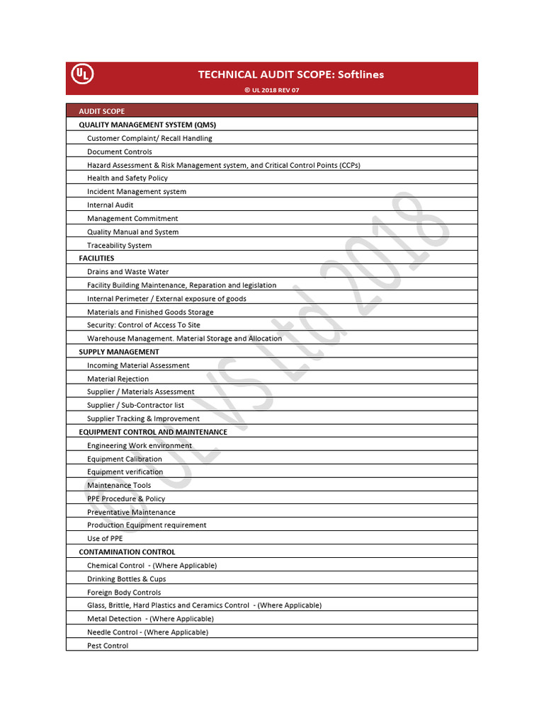 Ul Technical Audit SL Scope Supplier Reference Rev07 | PDF | Personal ...