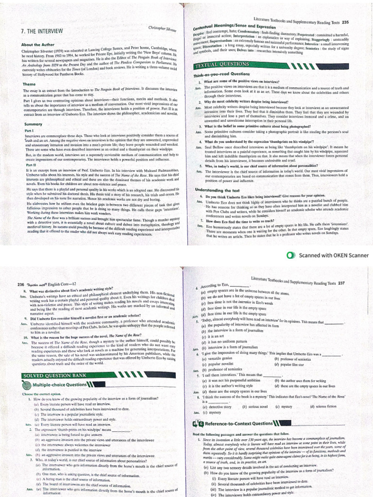 The Interview (Sample Questions) | PDF