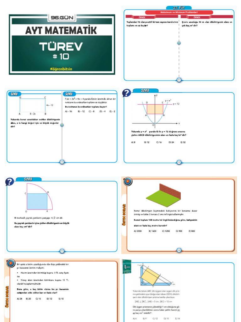 REHBER MATEMATİK AYT KAMPI - Türev - 10 | PDF