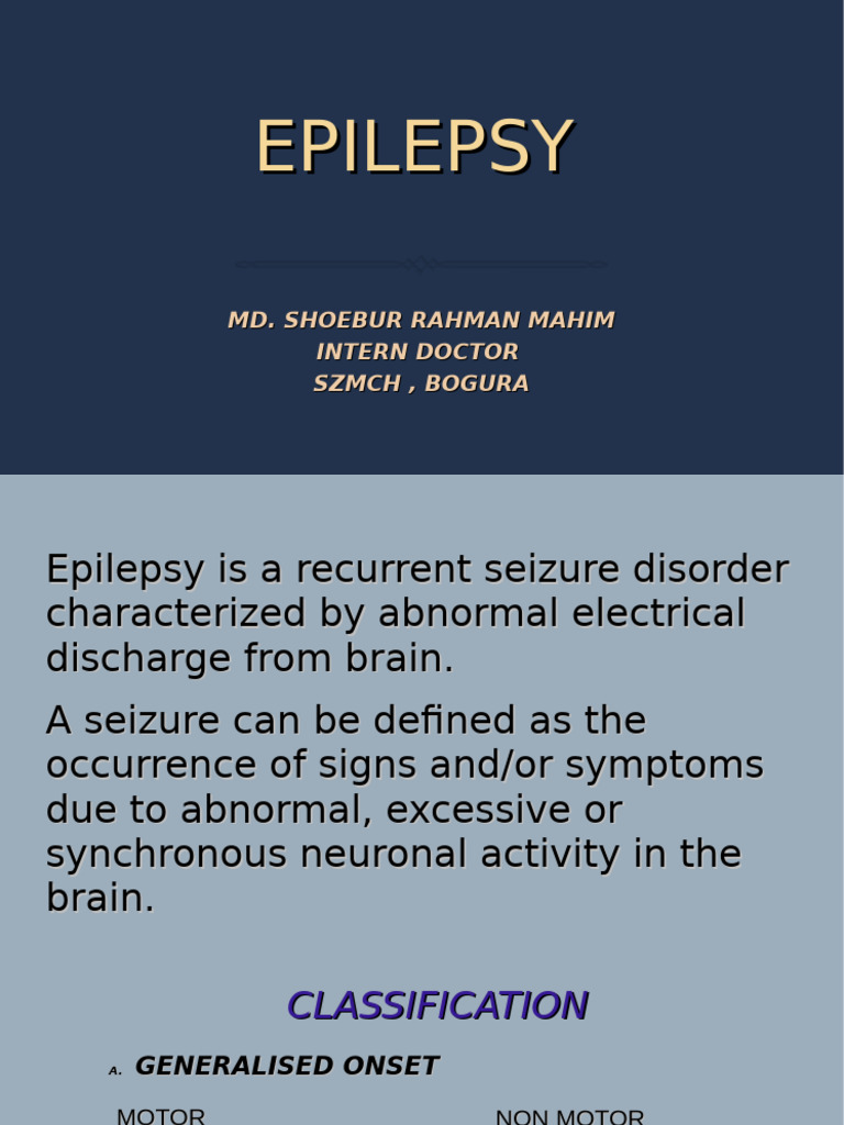 Epilepsy Presentation.. | PDF | Epilepsy | Neuron