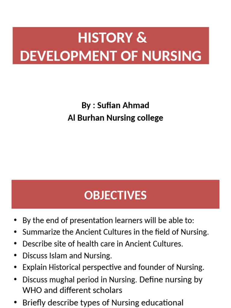 Unit # 01 History of Nursing FOR BSN FIRST SMESTER 1 | PDF | Nursing ...