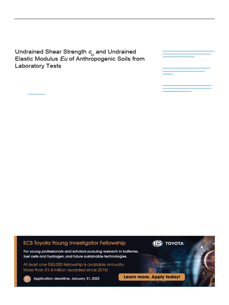 Undrained Shear Strength Cu For Undrained Elastic Modulus | PDF ...