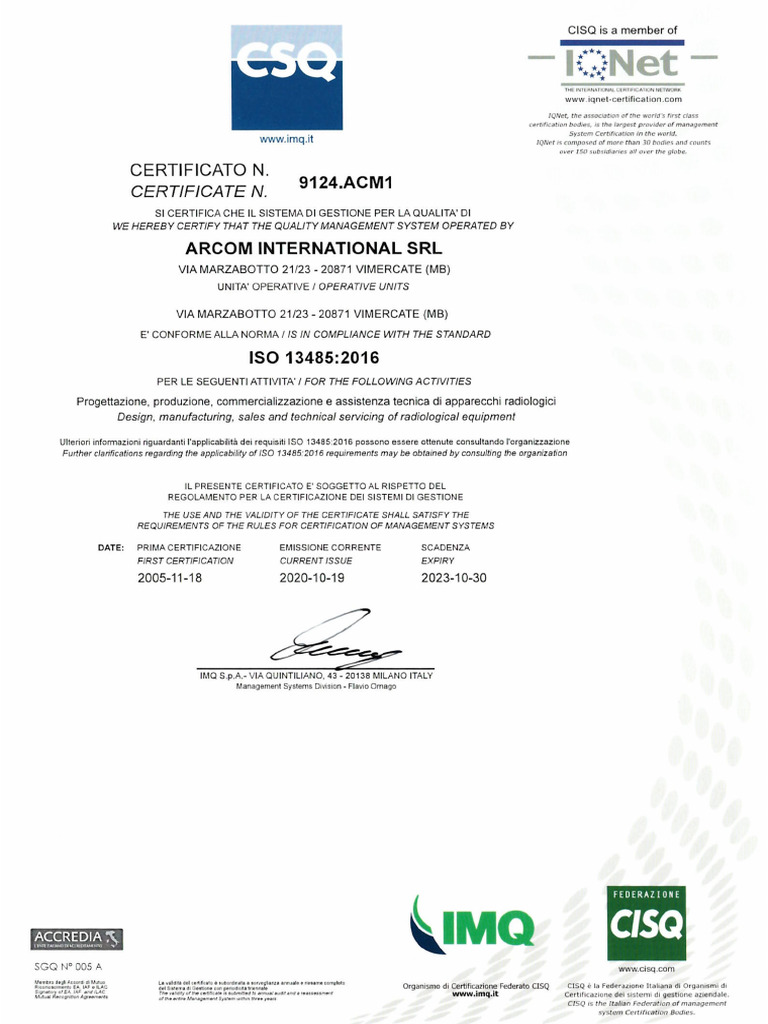 Arcom Iso 13485 | PDF