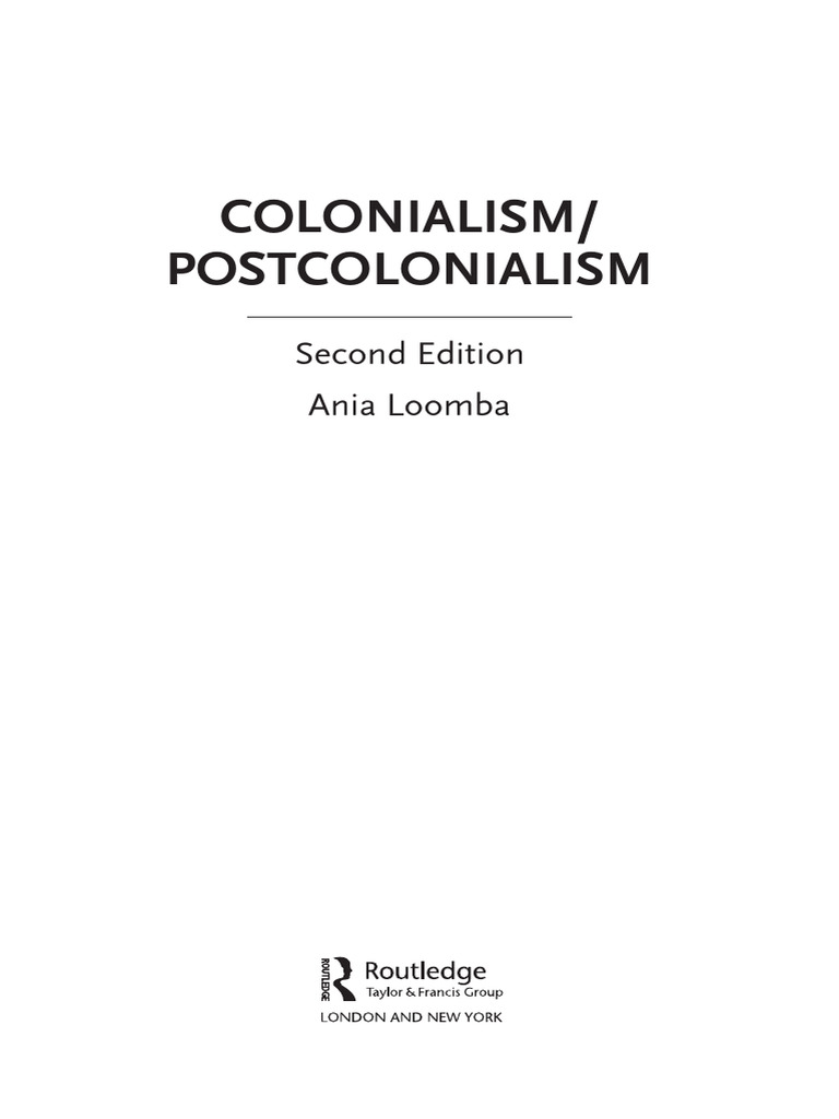 Ania Loomba Colonialism Postcolonialism | PDF | Colonialism | Imperialism