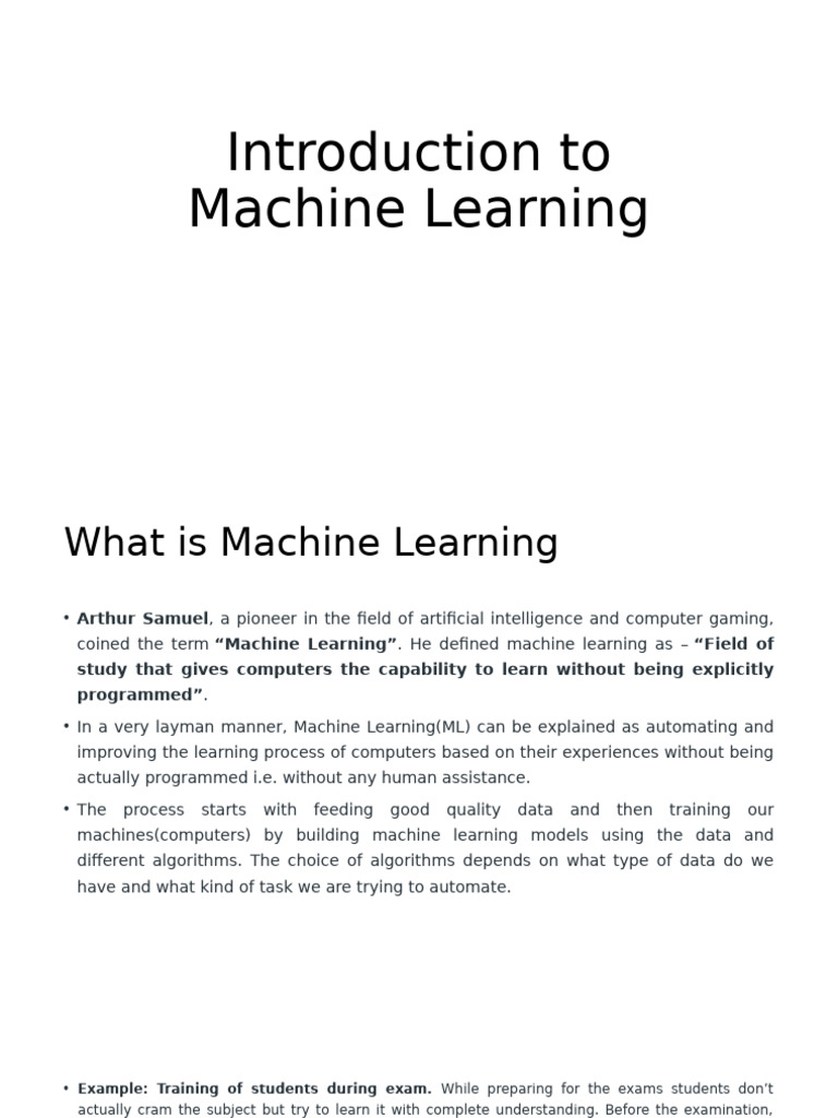 Introduction to Machine Learning | PDF | Machine Learning | Statistical Classification