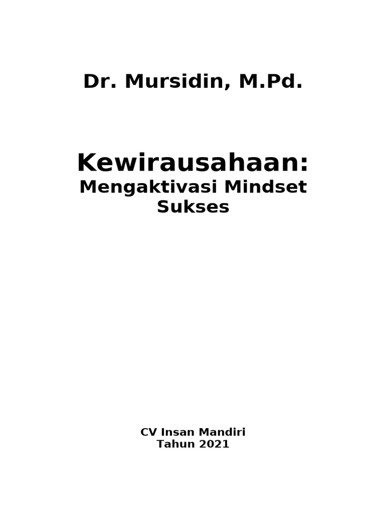 Kewirausahaan Mengubah Mindset - Fix Layout | PDF
