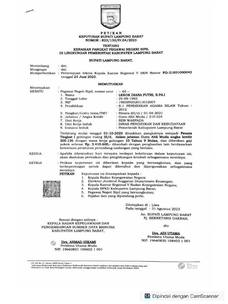 SK 3.D Lekok Diana | PDF