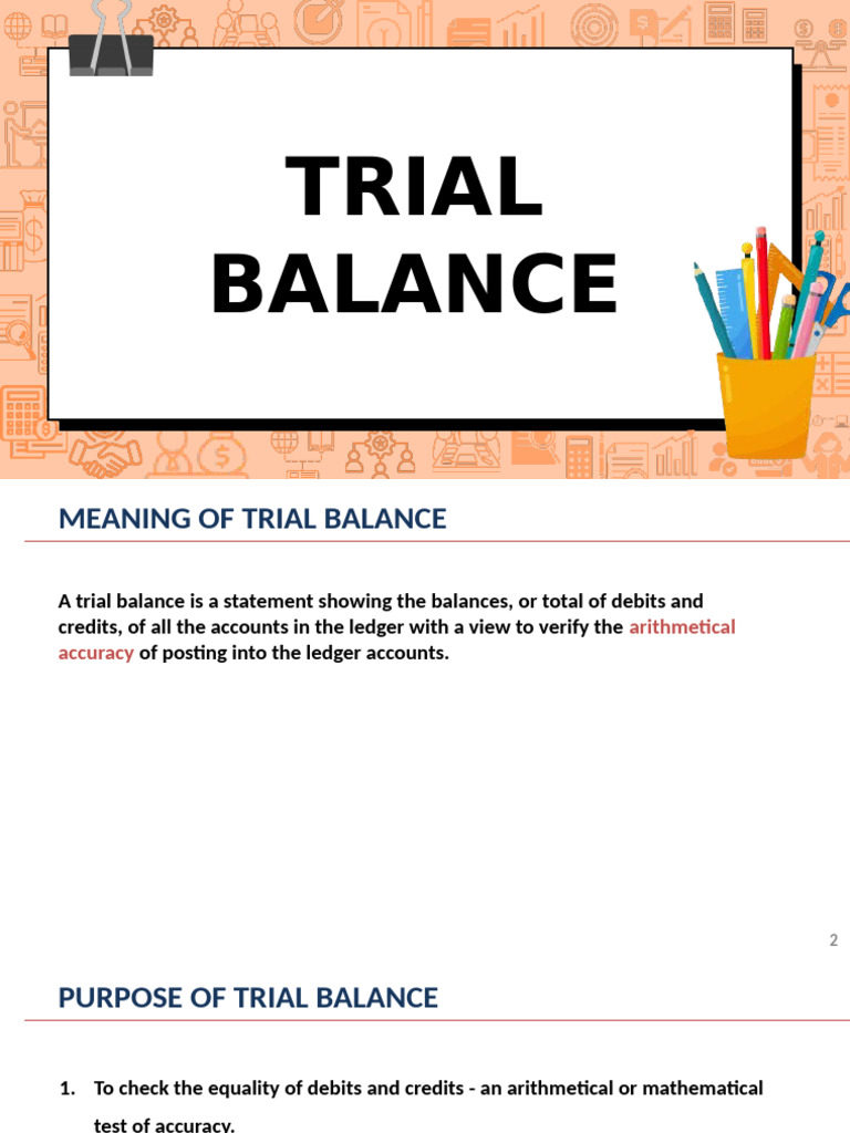 2.3 Trial Balance - Bba | PDF | Debits And Credits | Financial Economics