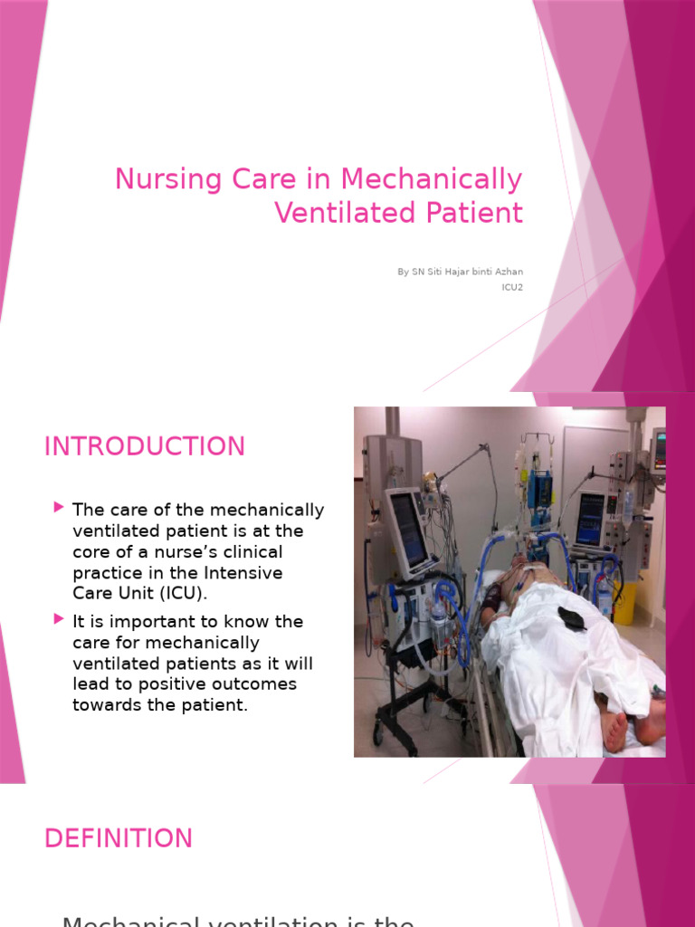 Nursing Care in Mechanically Ventilated Patient | PDF | Respiratory ...