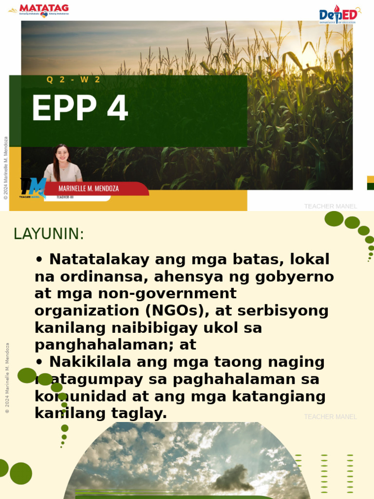 Epp q2w2 Teacher Manel | PDF