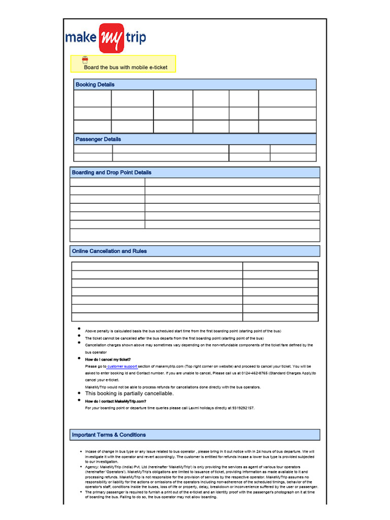 Mobile E-Ticket for Allahabad to Delhi Bus | PDF | Bus | Transport