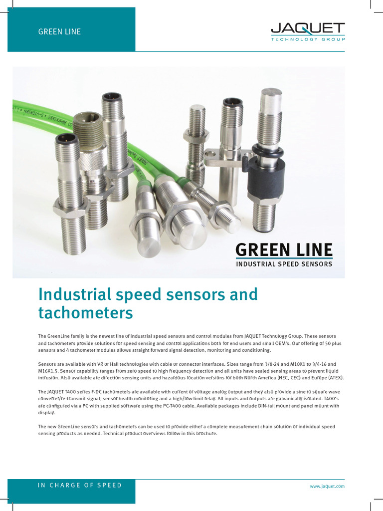Jaquet Flyer Greenline EN Greenline Sensorit Ja Takometrit | PDF ...