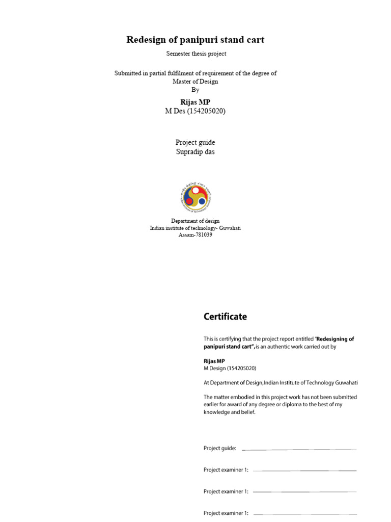 Redesign Panipuri Stand Cart | PDF