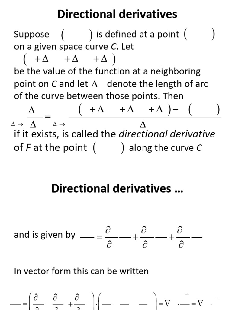 L3a - Directional Derivatives, Tangent Plane & Vector Operators | PDF ...