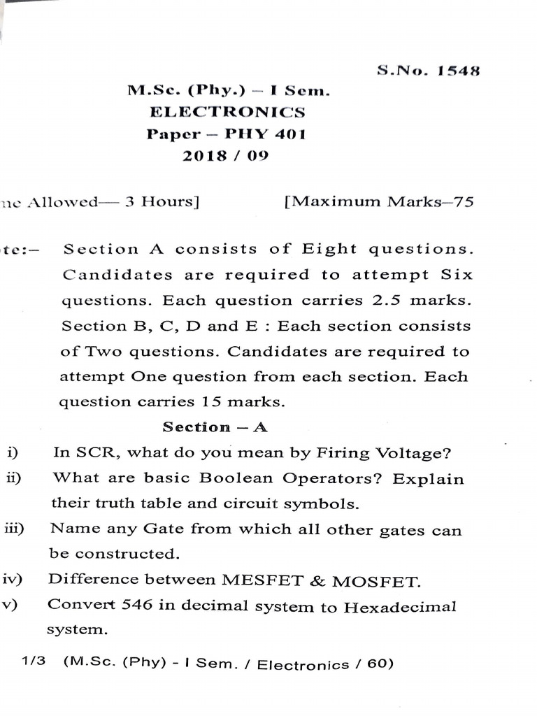 Te: Section A Consists of Eight Questions.: M.Sc. (Phy.) - 1 Sem | PDF | Lagrangian Mechanics ...