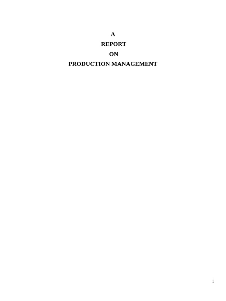 production-management-report | PDF | Operations Management | Inventory