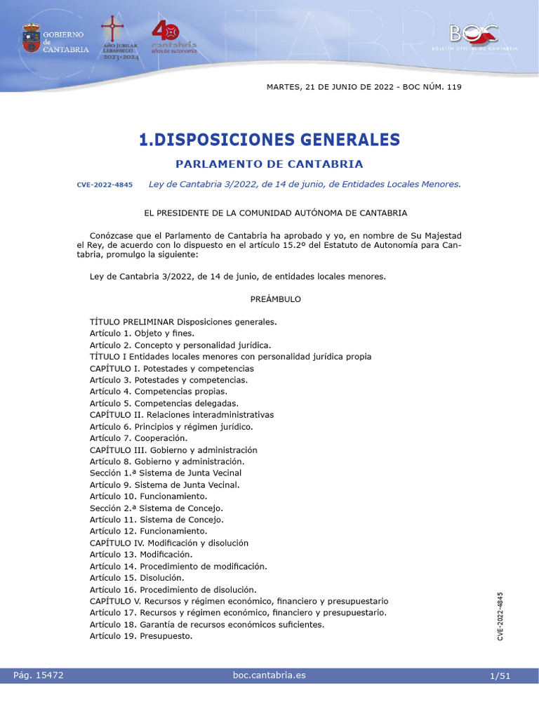 Sumario: 1.disposiciones Generales | PDF | Gobierno local | Ciencias Políticas