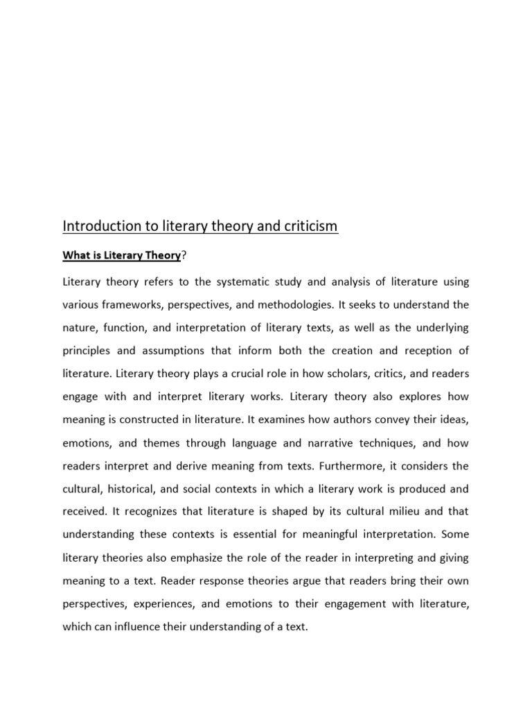 Lecture #4 (1) | PDF | Literary Theory | Literary Criticism