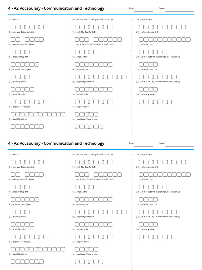 4 A2 Vocabulary Communication and Technology Anagram Fixed | PDF