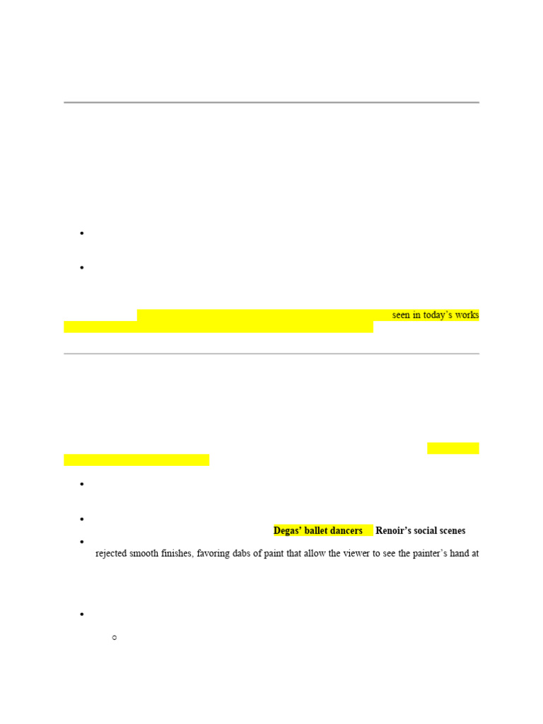 Lecture Outline: In-Depth Study of Major Artistic Movements: Impression ...