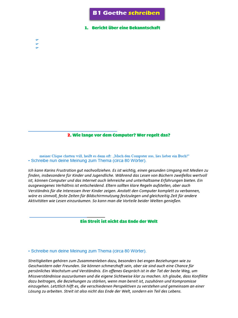 B1 Goethe - Schreiben Und Sprechen 03 - 2024 | PDF