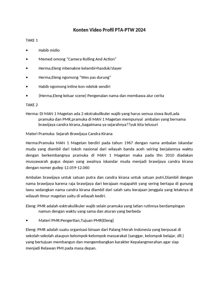Konten Video Profil PTA | PDF