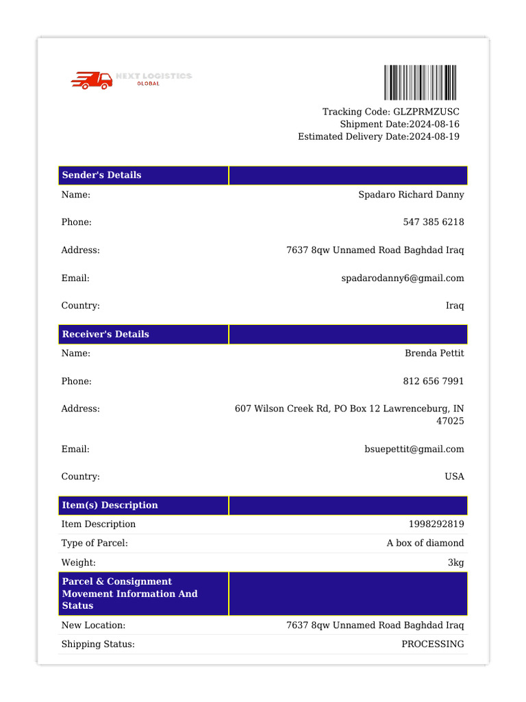 International Shipment Tracking Details | PDF