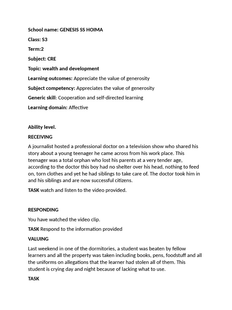 Cre Cai s3 Eot 2 2024 | PDF | Wellness