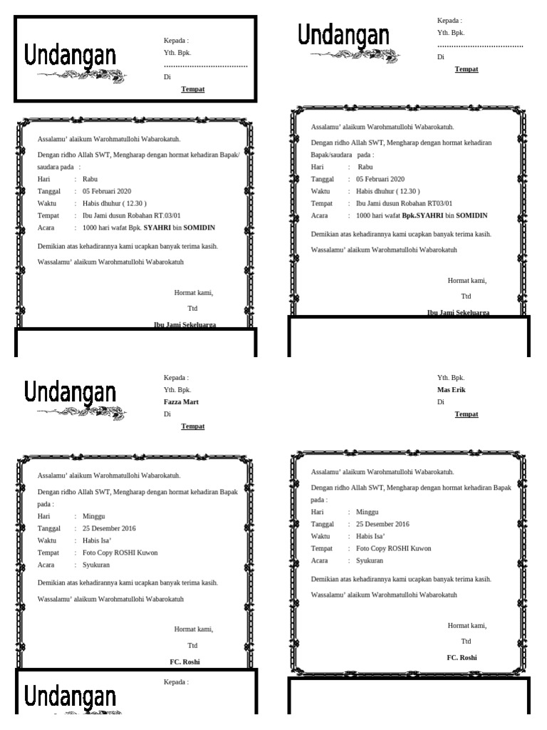 UNDANGAN Isi 2 | PDF