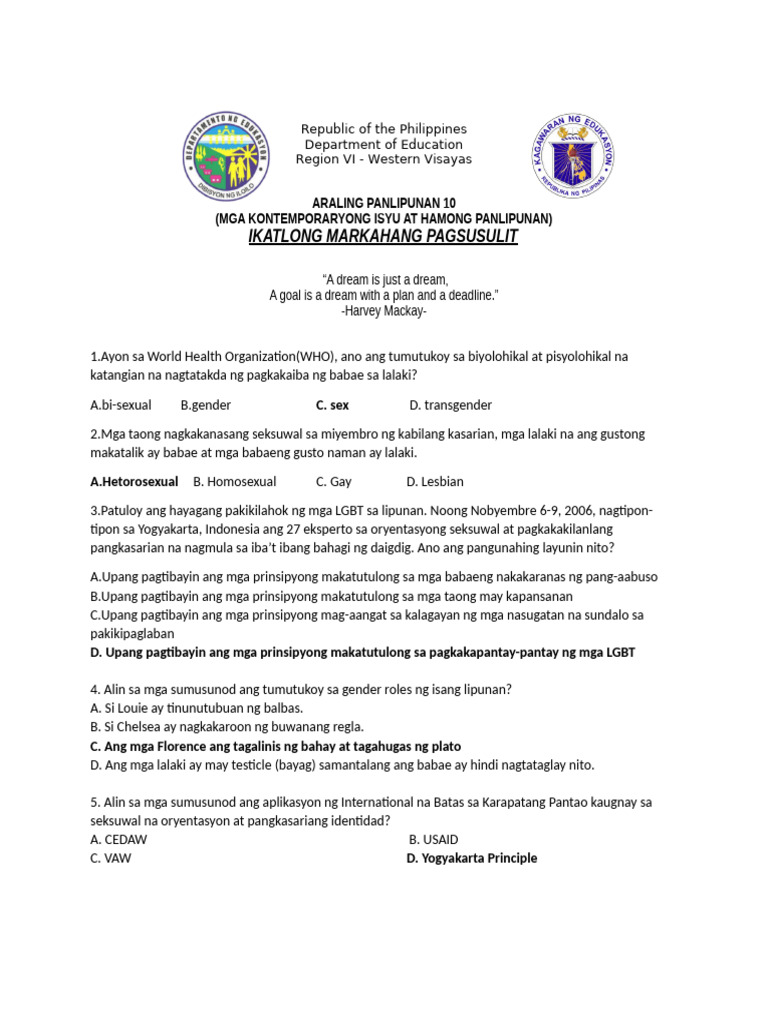 3rd Quarter Exam Ap 10 Pdf