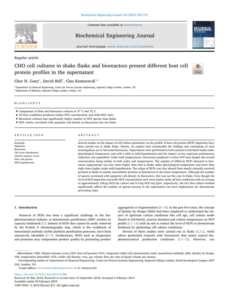 CHO Cell Cultures in Shake Flasks and Bioreactors Present Different ...