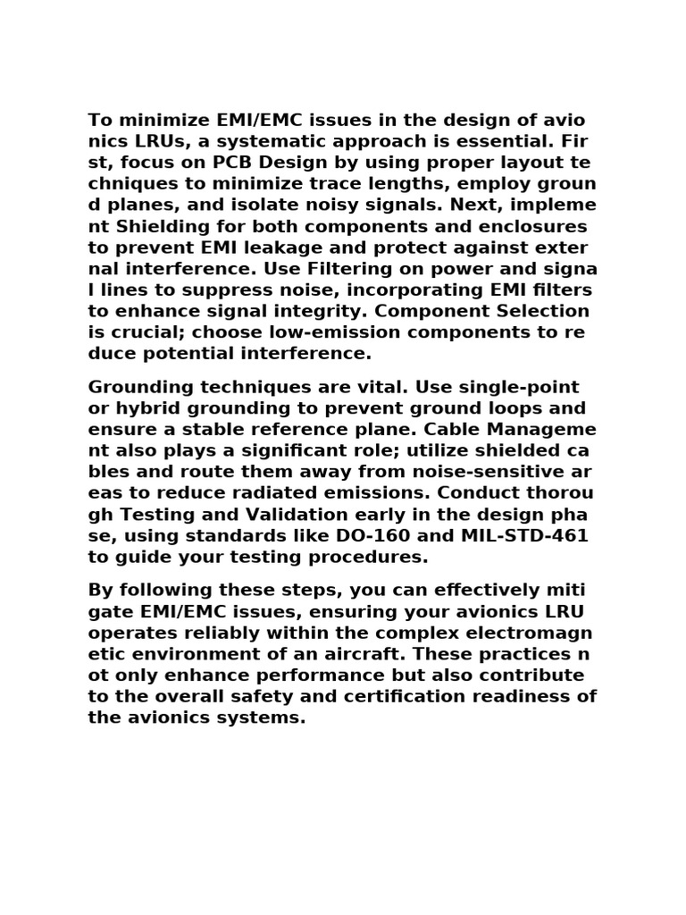 EMI/EMC Design for Avionics LRUs | PDF