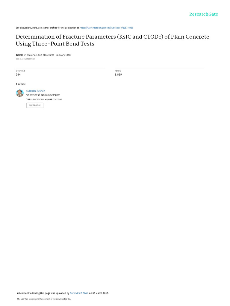 Determination of Fracture Parameters KsIC and CTOD | PDF | Fracture Mechanics | Fracture