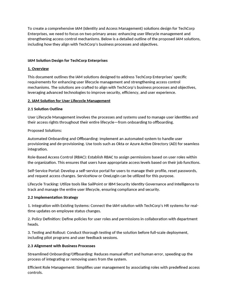 To Create A Comprehensive IAM | PDF | Computer Security | Security