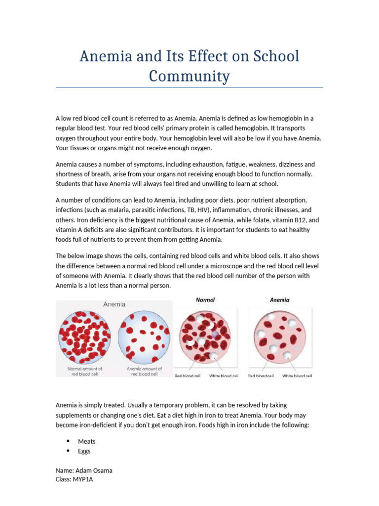Adam Osama Anemia | PDF