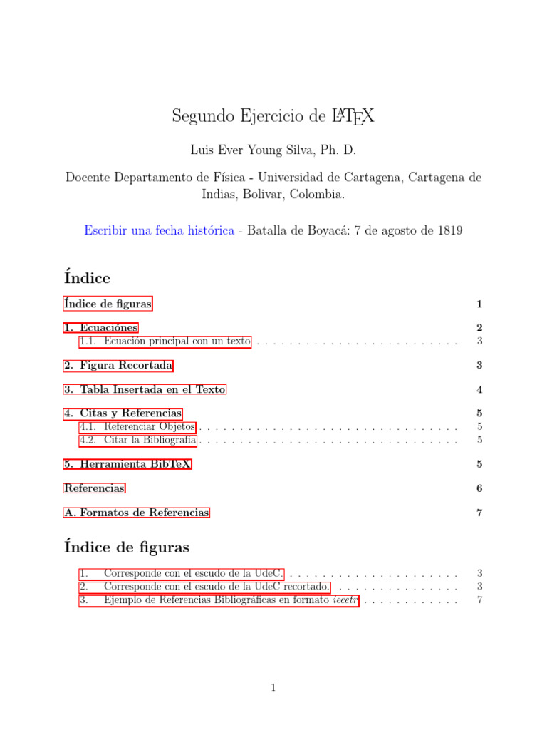 Segundo Ejercicio de L TEX: Indice | PDF | Sumario abstracto) | Comunicación académica