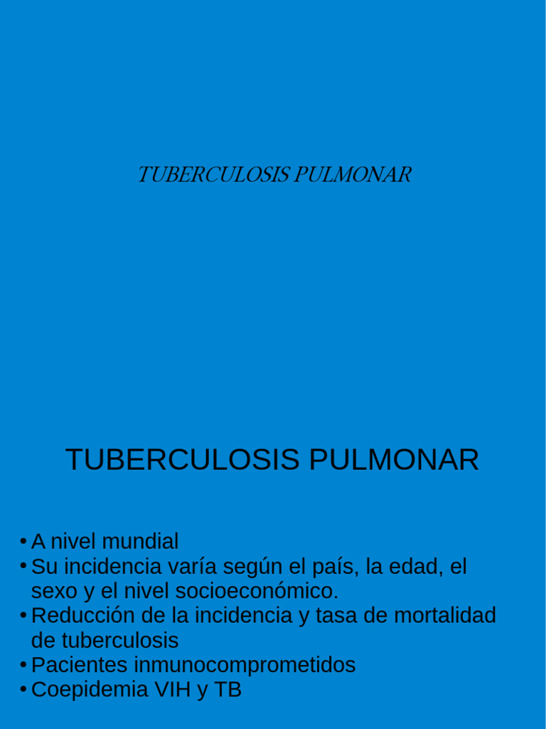 TUBERCULOSIS PULMONAR | PDF