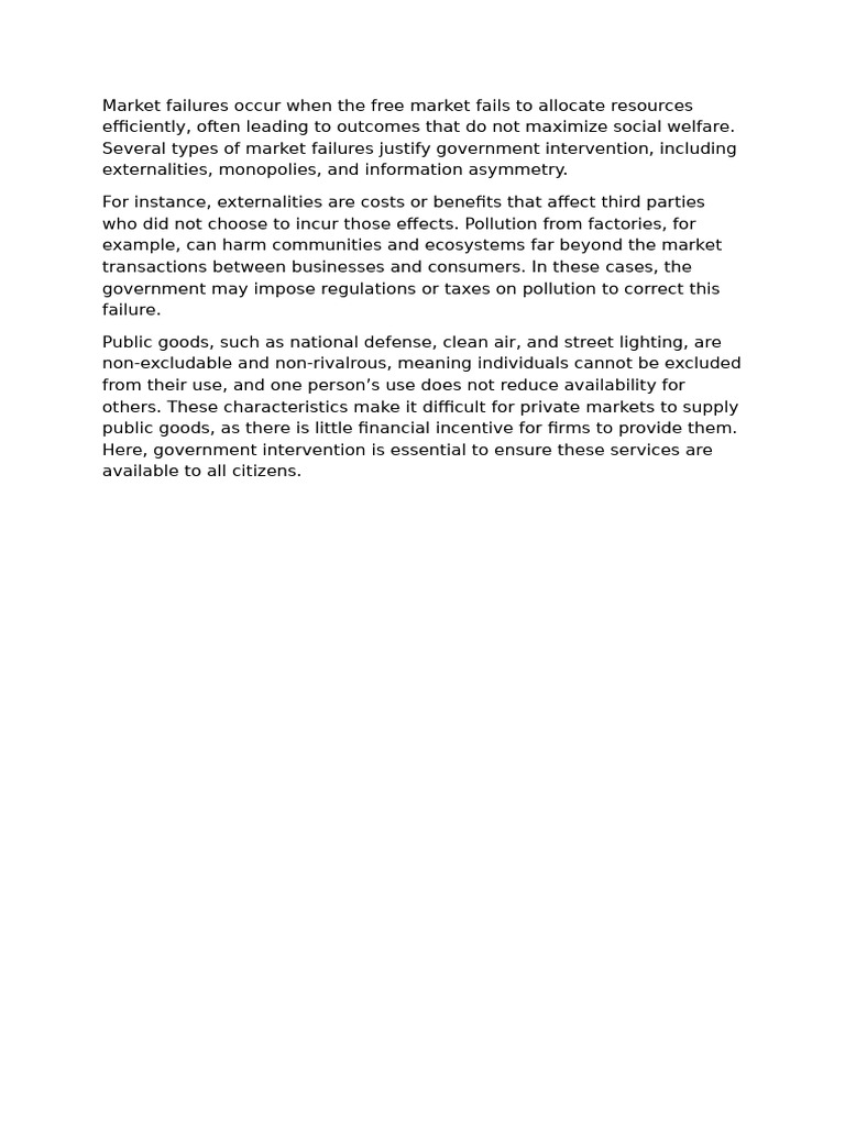 Understanding Market Failures and Public Goods | PDF