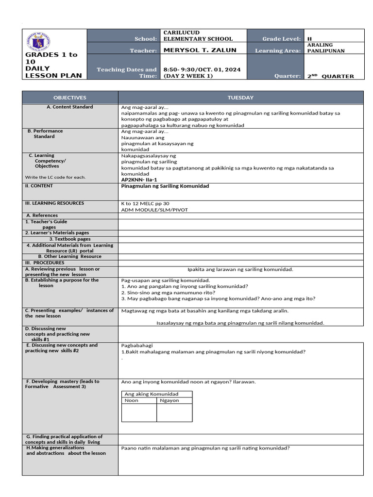 DLP Ap D2 | PDF | Education Theory | Teaching