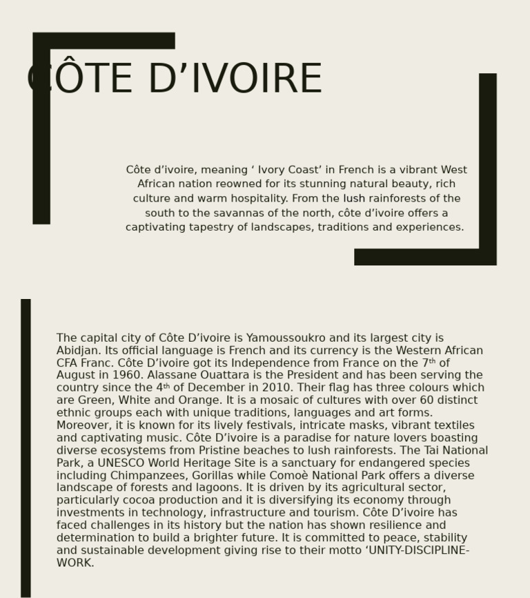 Discover Côte d'Ivoire's Rich Culture | PDF