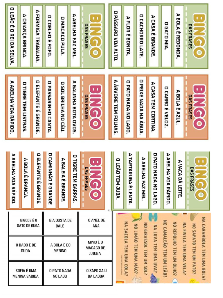 Bingo de Frases | PDF