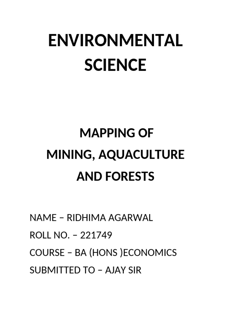 Environmental Science: Mapping of Mining, Aquaculture and Forests | PDF ...
