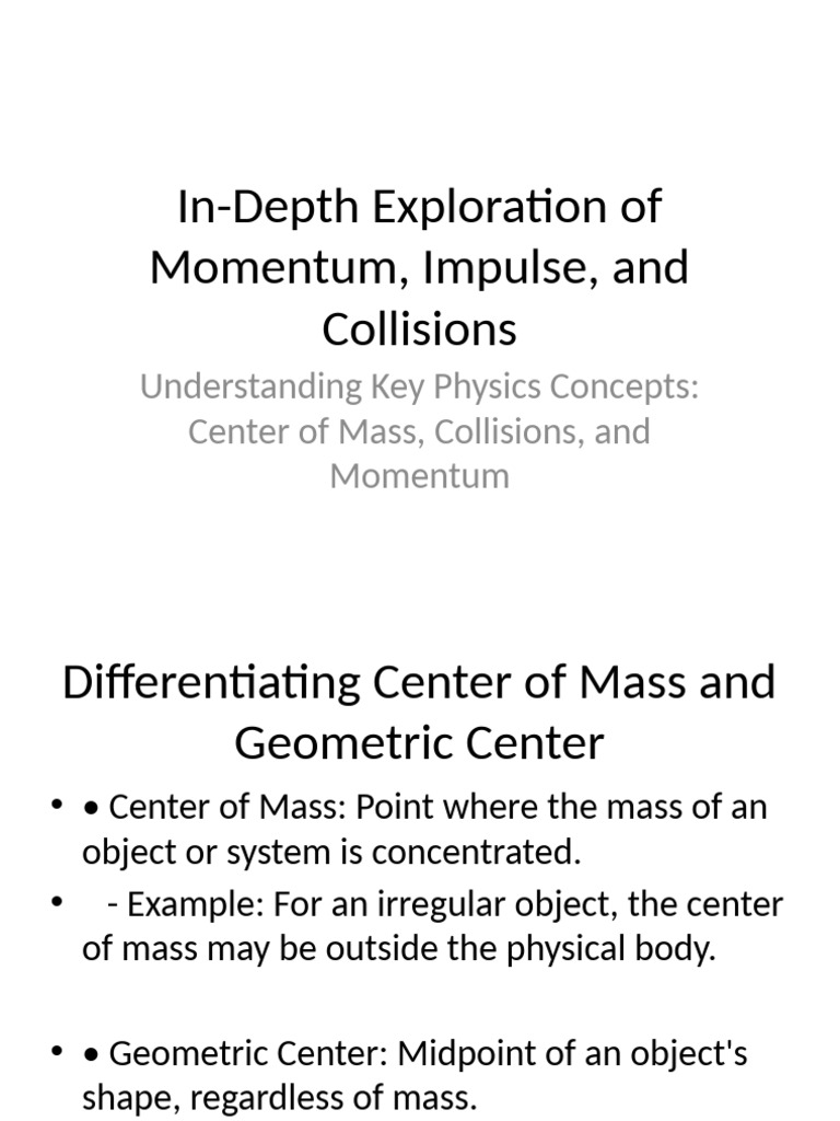 Momentum, Impulse, and Collisions Explained | PDF | Collision | Momentum