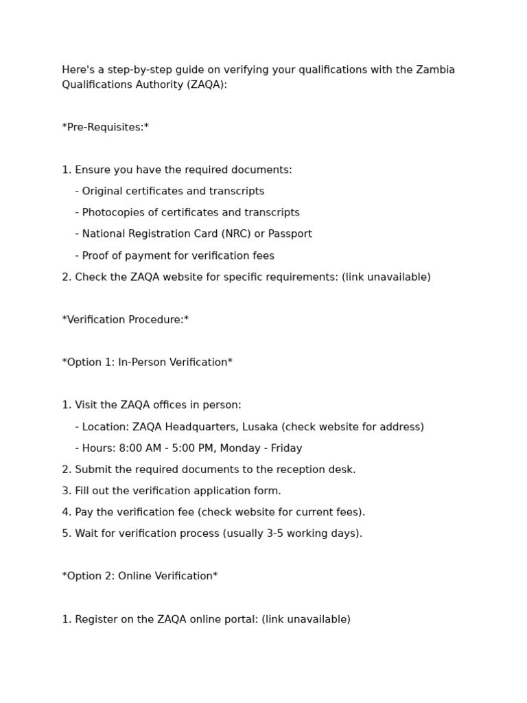 ZAQA Qualification Verification Guide | PDF | Computers