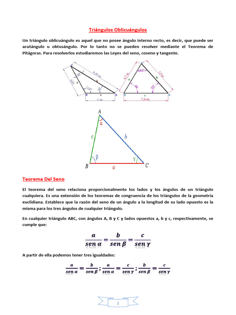 Triángulos Oblicuángulos - 122014-1 | PDF | Triángulo | Funciones ...