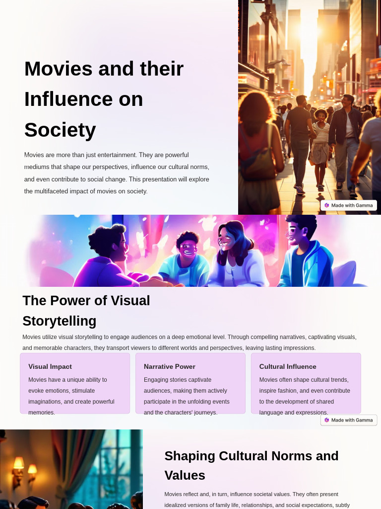 Movies' Impact on Society and Culture | PDF | Virtual Reality | Narrative